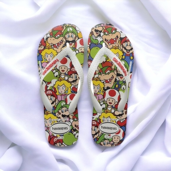 Nintendo | Shoes | Havaianas Super Mario Luigi Peach Bowser Yoshi Toad ...